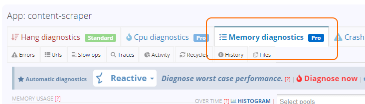 Diagnose w3wp.exe high memory usage